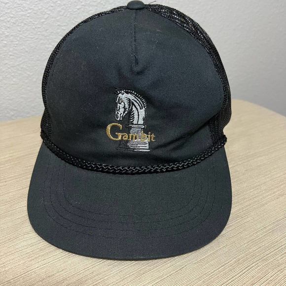 Yupoong | Accessories | Vintage Gambit Black Truck Or Snap Back Mesh ...